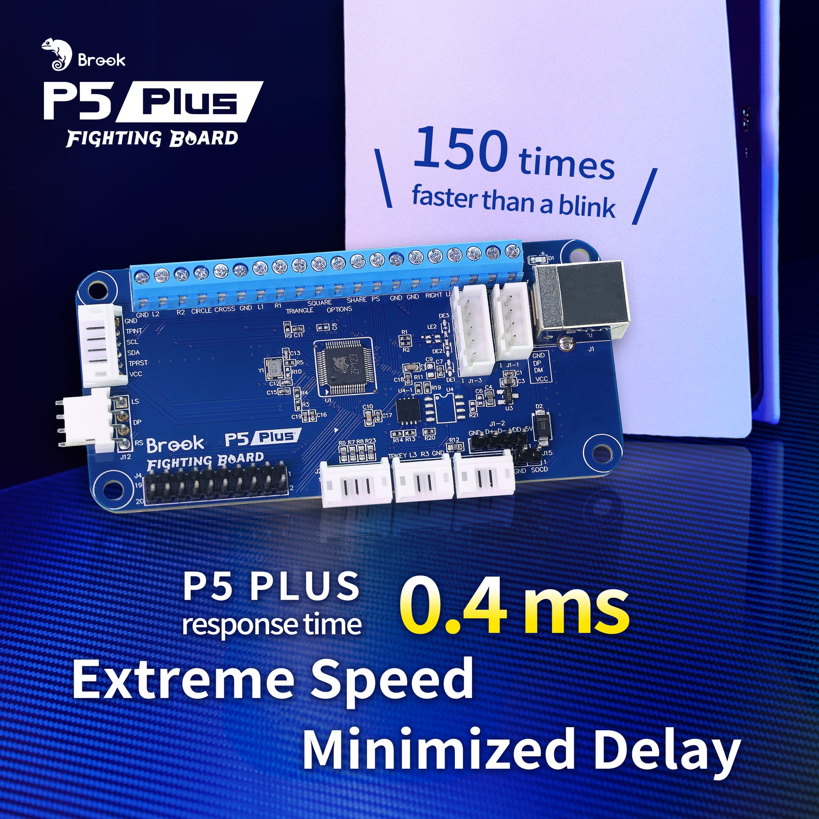 Brook P5 Plus Fighting Board - Pre-installed header version