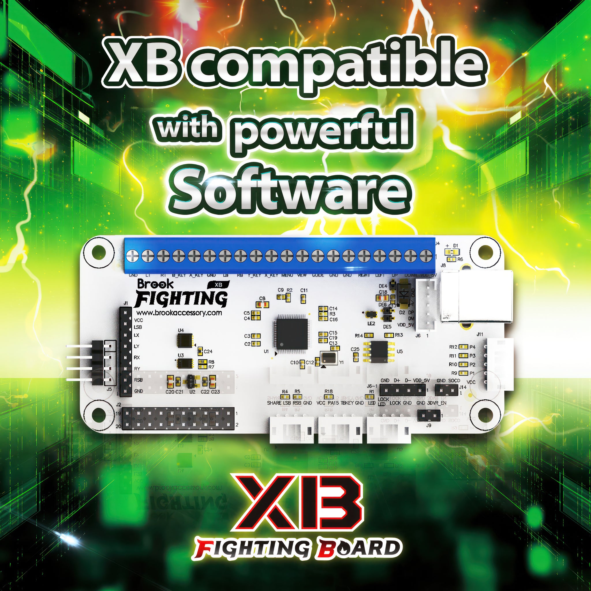 XB Fighting Board - Pre-installed header version
