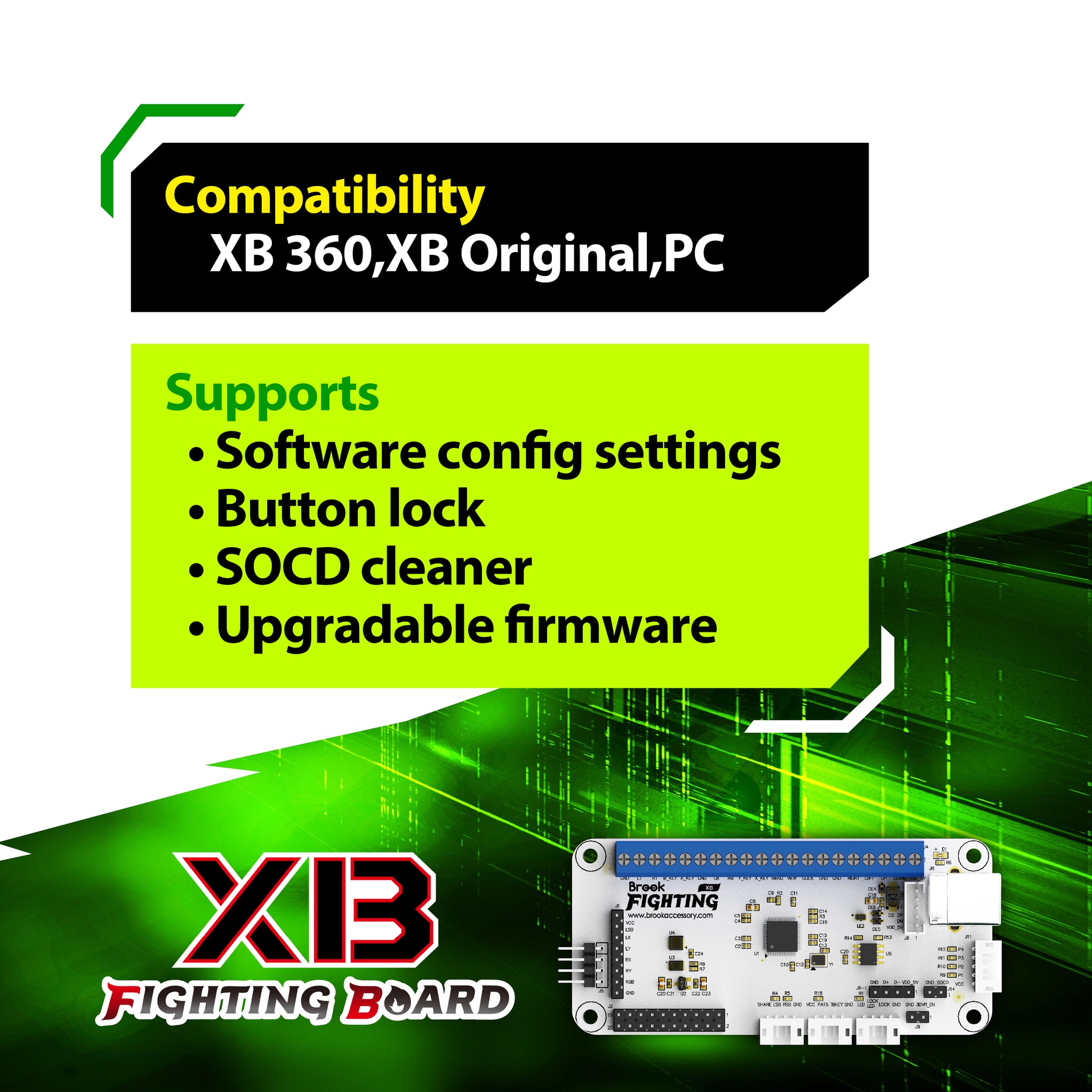 XB Fighting Board - Pre-installed header version